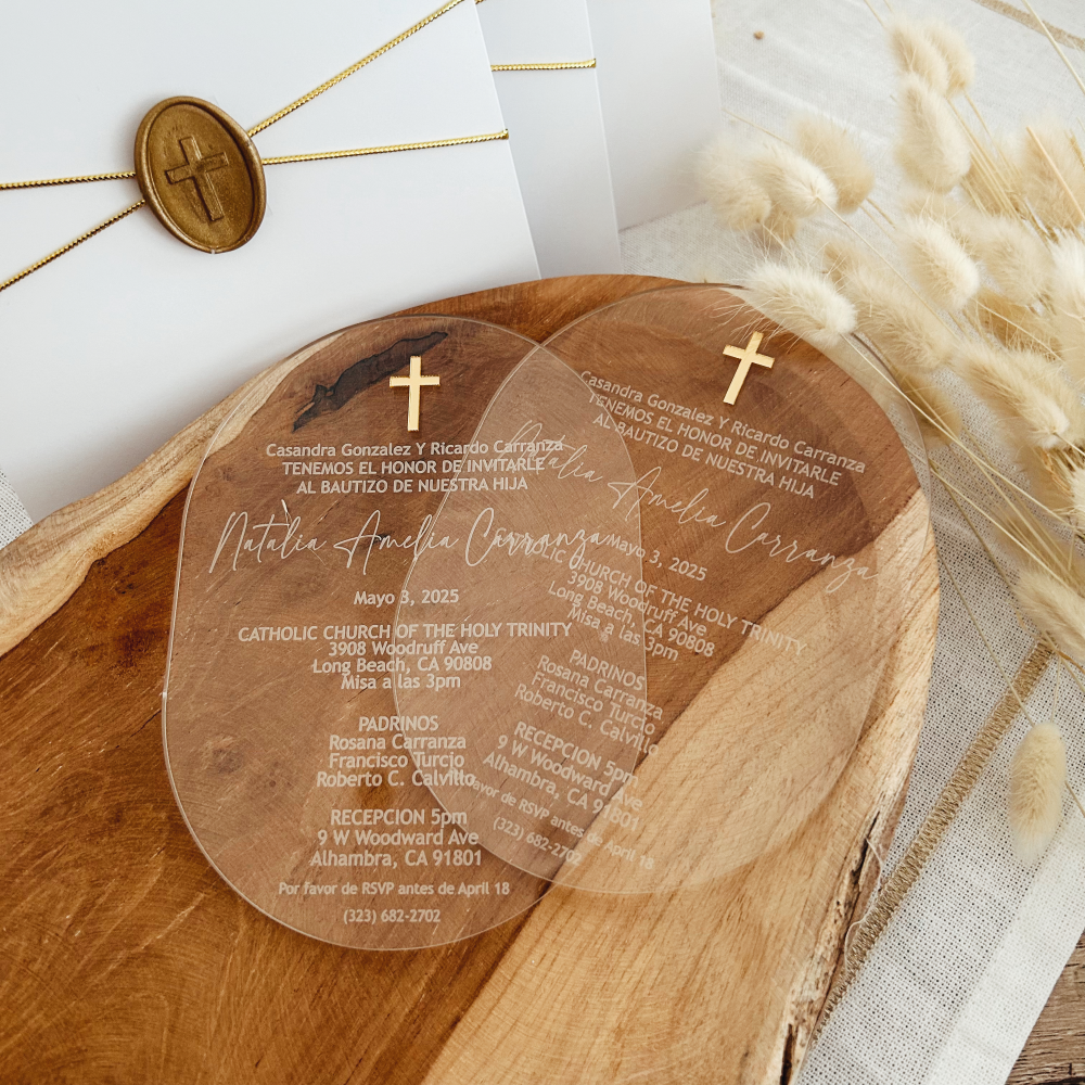 Luxury Personalized Baptism Invitation – Elegant Christening Invitatio ...