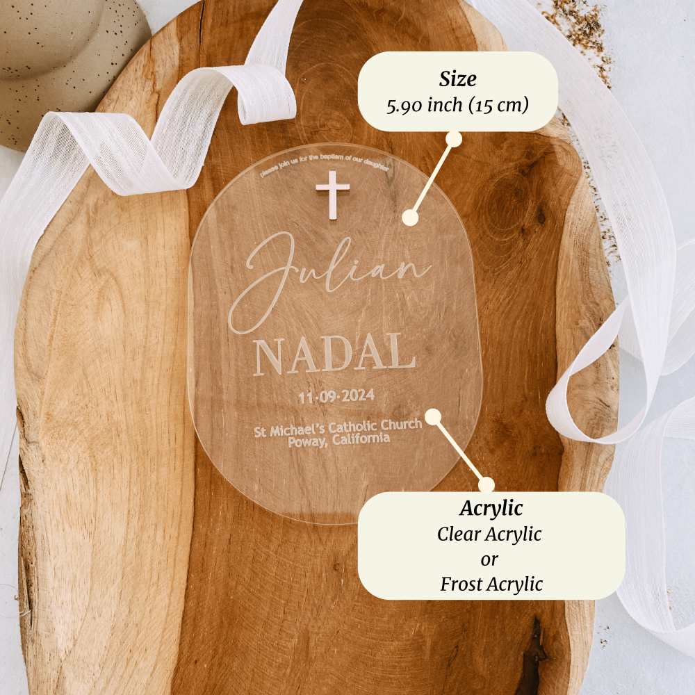 Luxury Personalized Baptism Invitation – Elegant Christening Invitatio ...